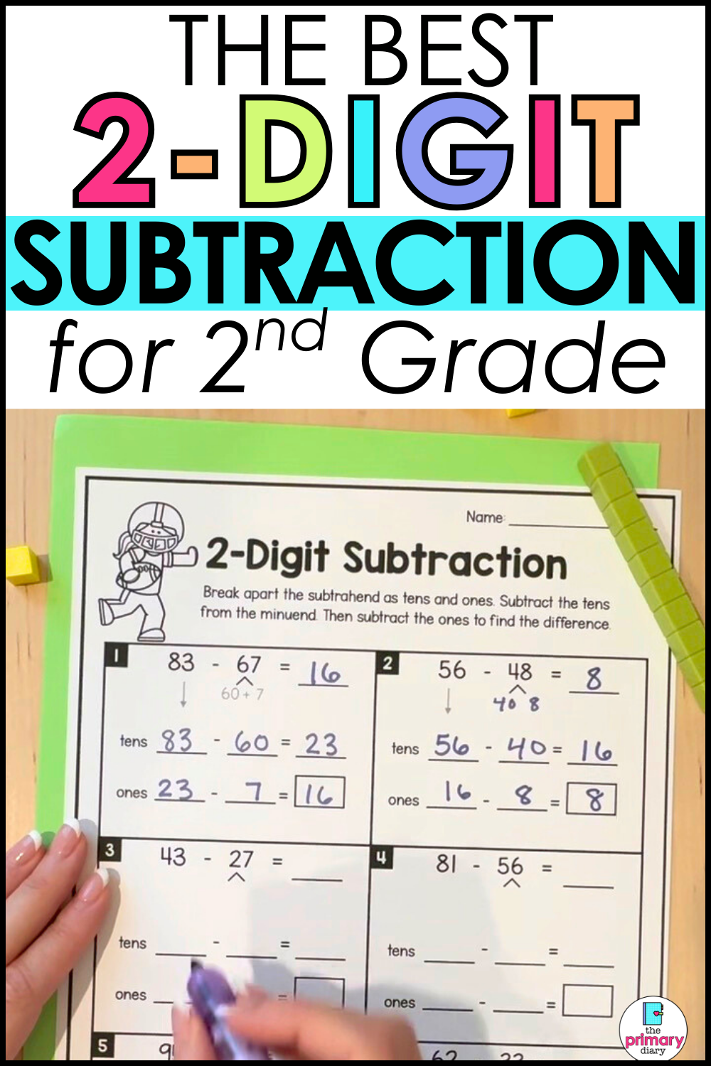 The BEST 2 Digit Subtraction Strategies to Teach - The Primary Diary