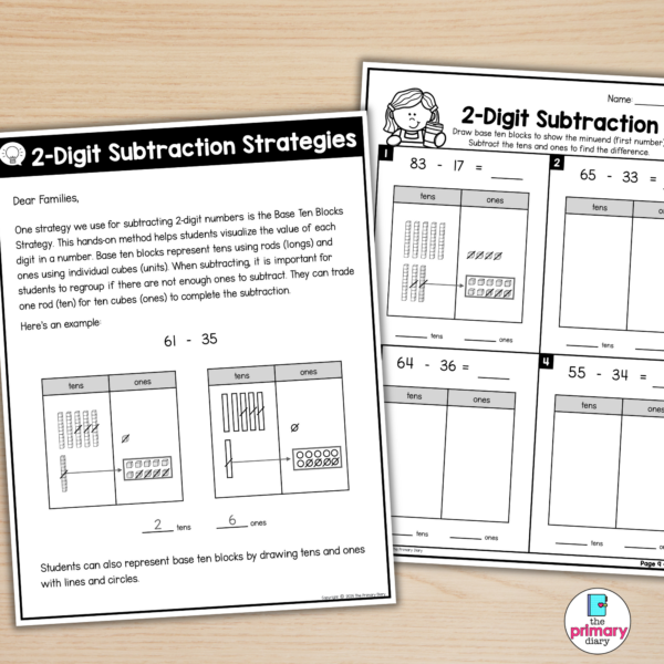 The BEST 2 Digit Subtraction Strategies to Teach - The Primary Diary